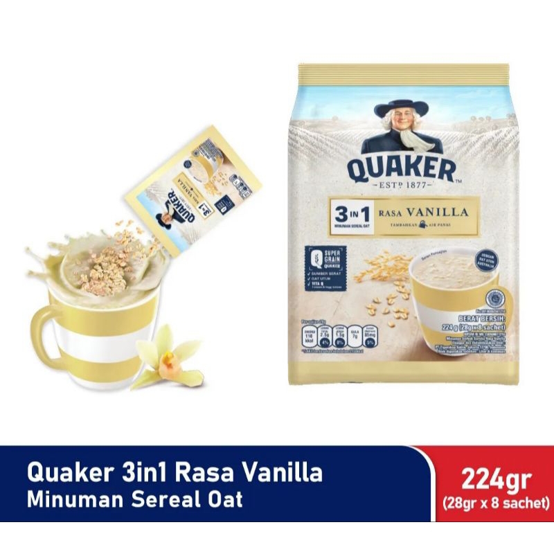 Jual Quaker 3in1 Matcha Berry Burst Vanilla Cokelat Minuman Sereal Oat ...
