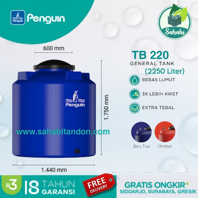 Jual Tandon Air / Tangki Air / Toren Air PENGUIN/PINGUIN Rotamould 3 ...