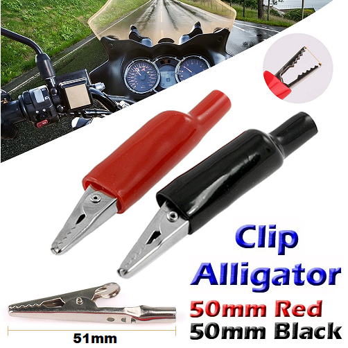 Jual Capit Buaya Alligator Besar 1 Set Merah-Hitam 50mm Sepasang Jepit ...