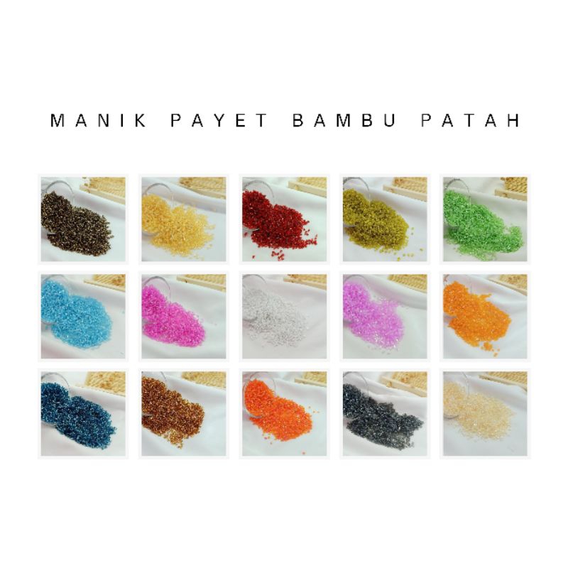 Jual (10 gr) Manik payet bambu patah/bambu pendek lokal | Shopee Indonesia