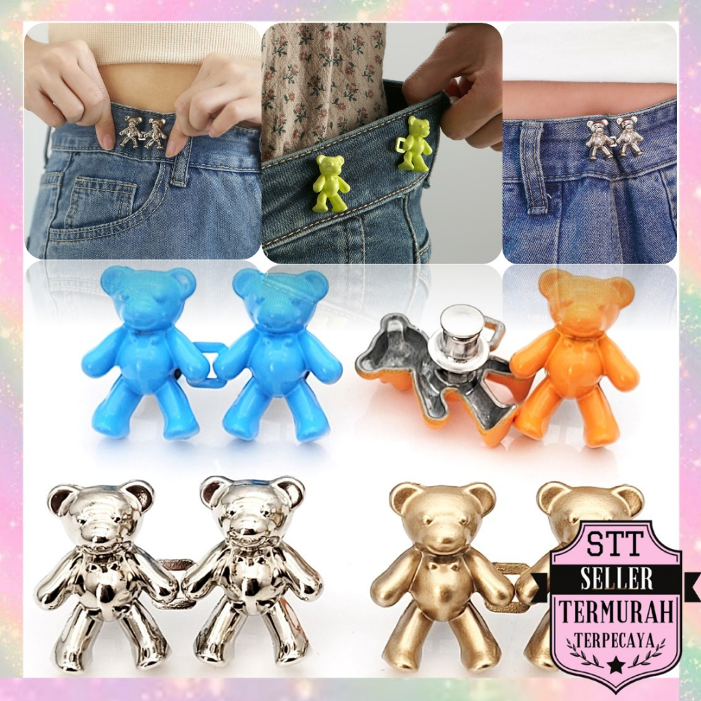 Jual STT Kancing Pengecil Jeans beruang Bahan Metal Dapat Dilepas ...