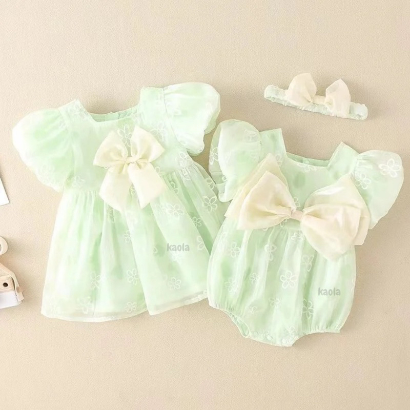 Jual KAOLA - Inna Green | Dress | Romper Bayi | Shopee Indonesia