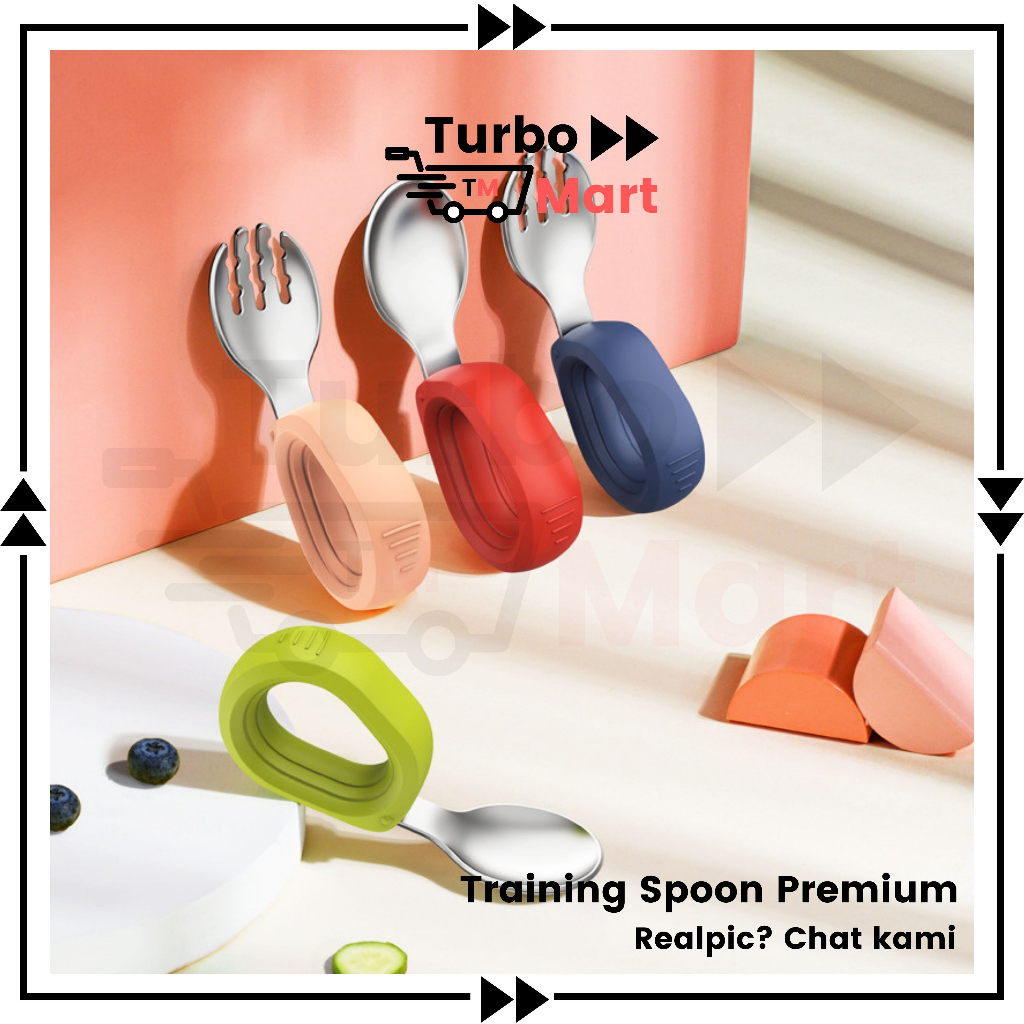 Jual Sendok Anak Stainless Steel SUS316 - Training Spoon Baby Spoon BLW - Sendok Belajar Makan ...