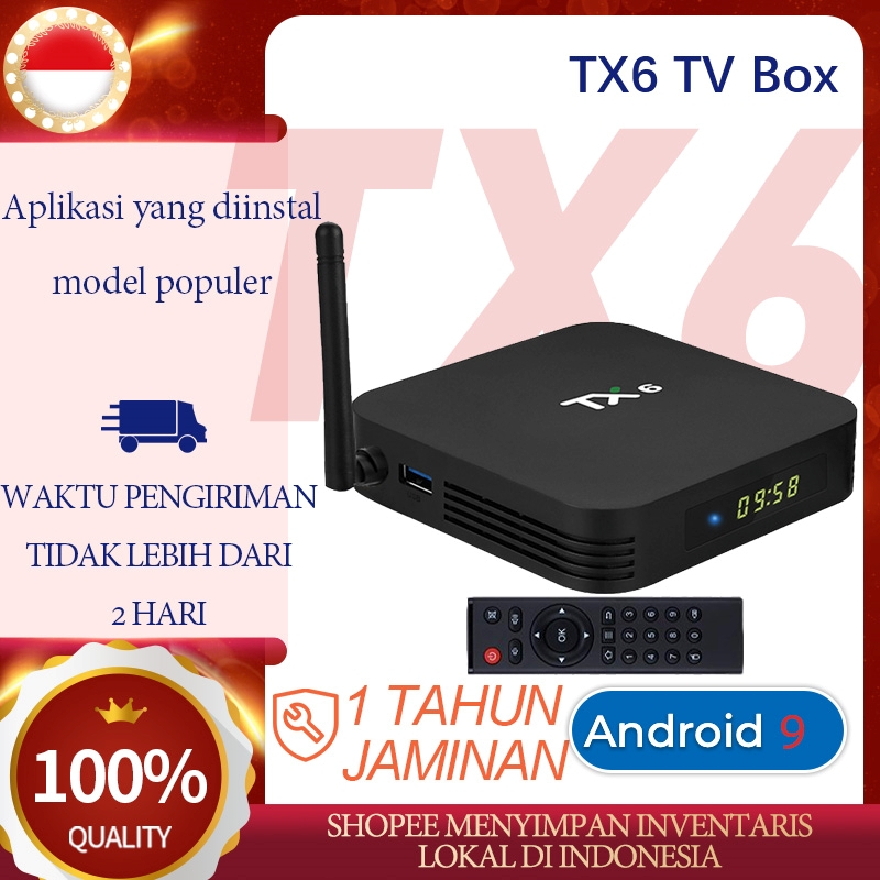 Jual TX6 Android 9 TVBOX 4GB 64GB H6 4K 6K HDR Android BOX Support H ...