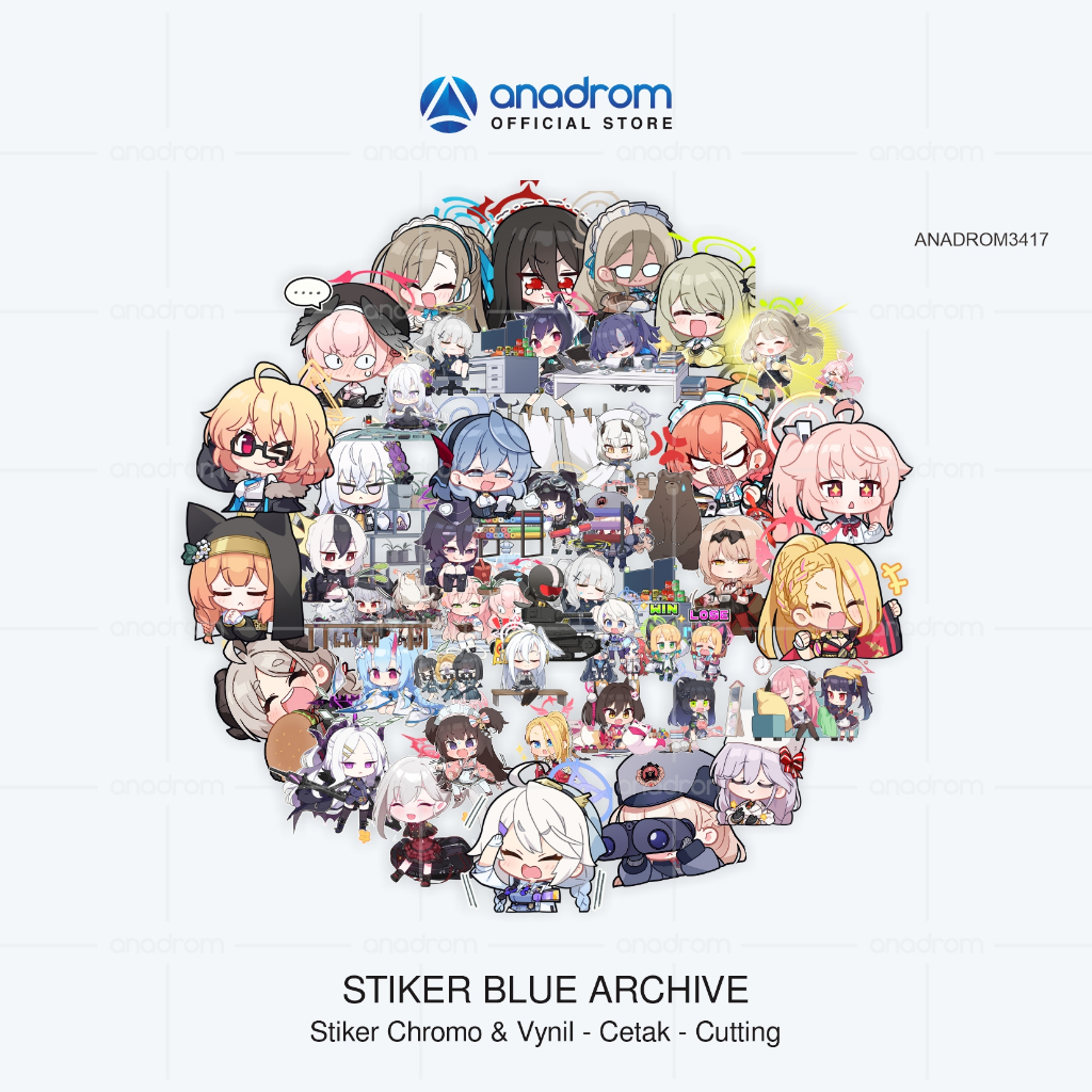 Jual Sticker Blue Archive | Sticker Chibi Blue Archive | Anadrom 3417 ...