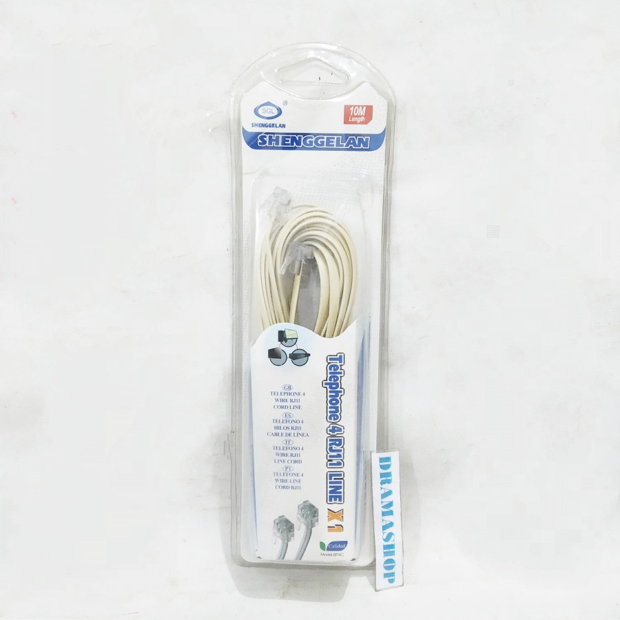 Jual kabel line telepon telephone cable 10m 15m 10 15 m meter | Shopee ...