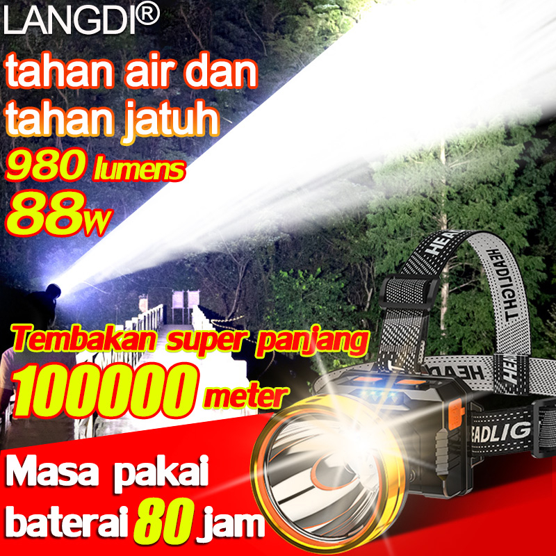 Jual Lebih terang dari lampu depan xenon LANDI Senter Kepala 88 Watt ...