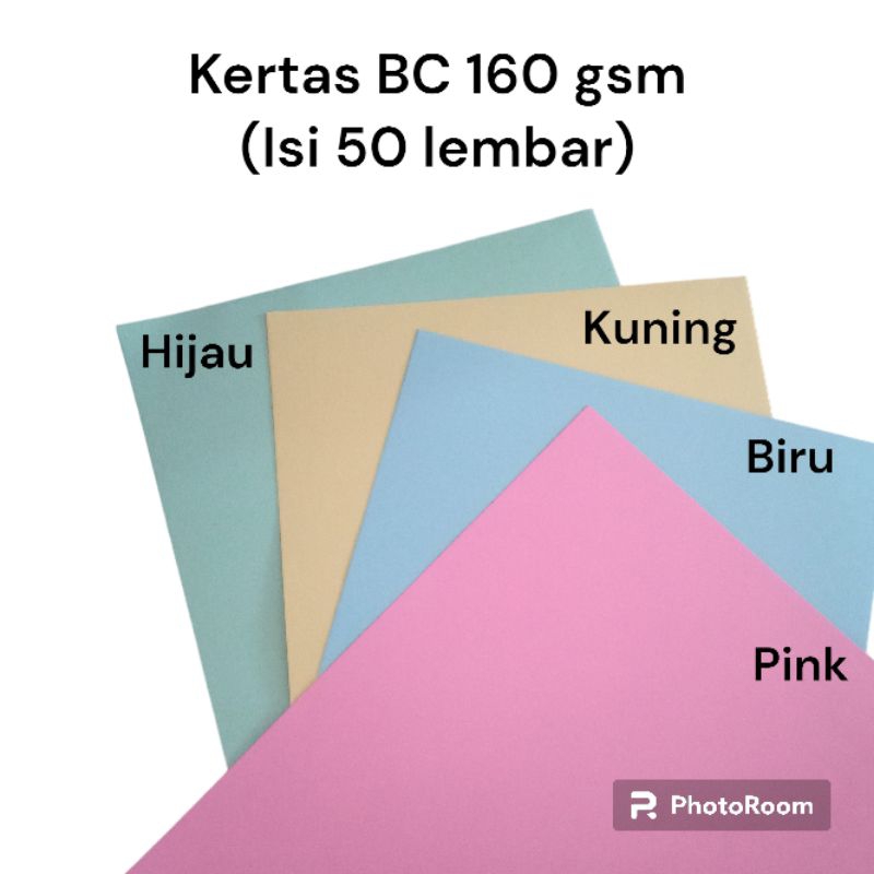Jual Kertas BC Warna Ukuran F4/A4 160 gsm (Isi 50 lembar) | Shopee Indonesia