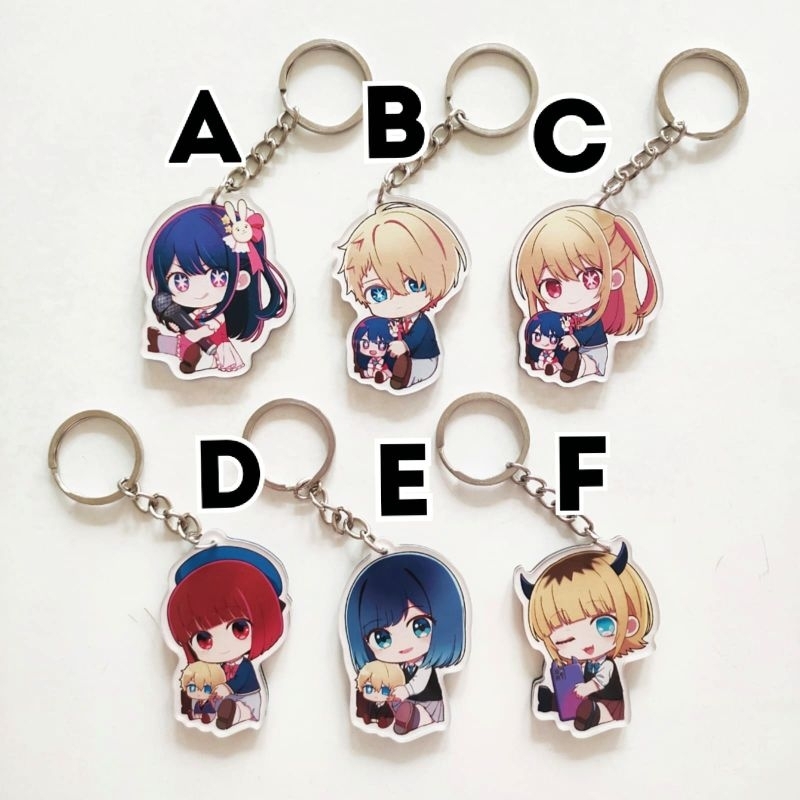 Jual Keychain Anime Oshi no Ko 1 Hoshino Ai Aqua Ruby Kana Akane Memcho ...