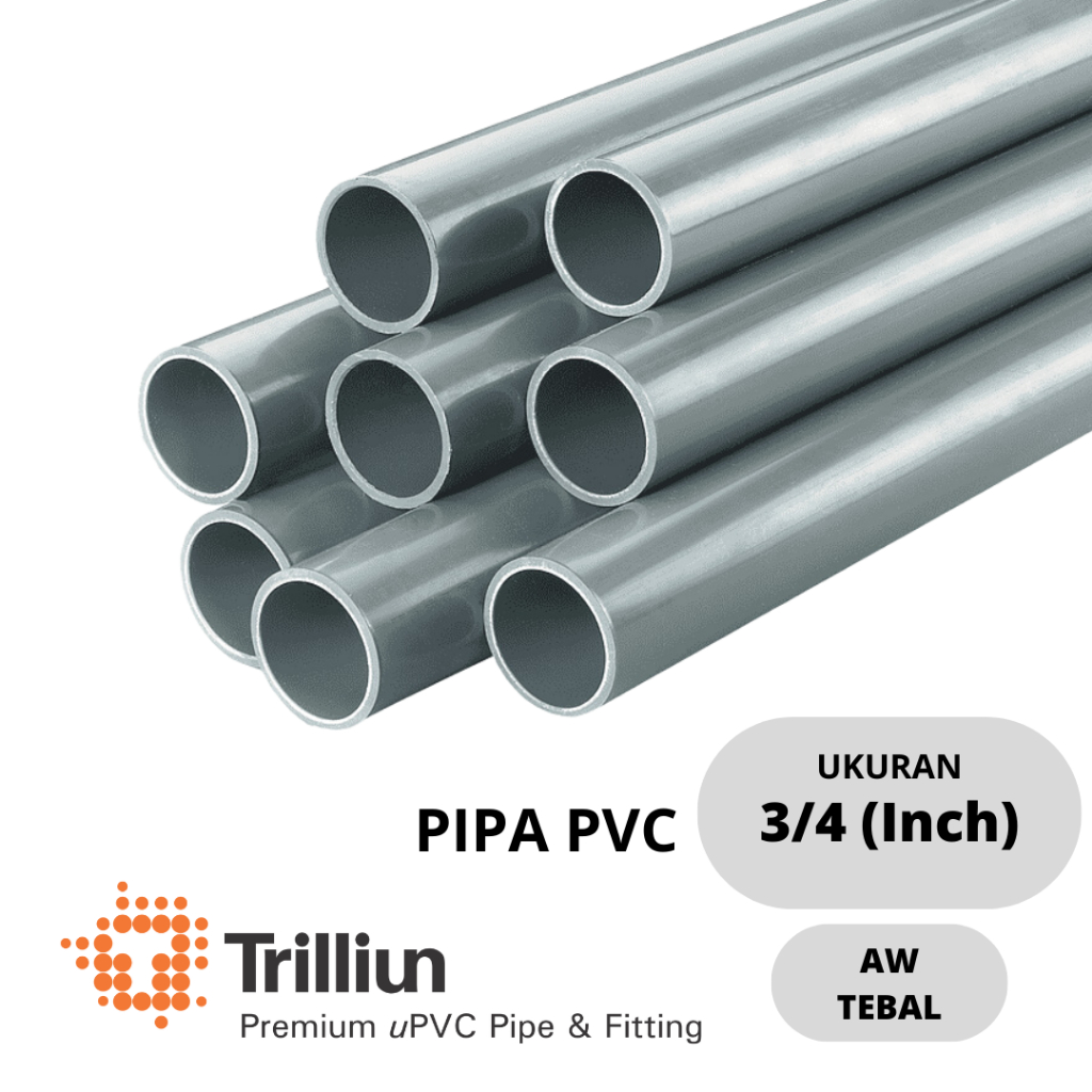 Jual PIPA PVC AW 3/4 INCH TRILLIUN TEBAL / METER | Shopee Indonesia