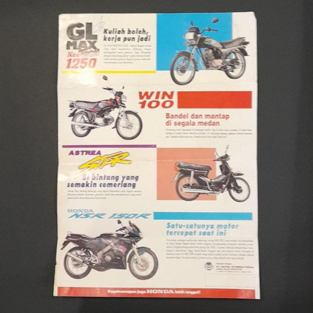 Jual BROSUR MOTOR HONDA GL MAX HONDA WIN 100 HONDA ASTREA HONDA NSR 150 ...