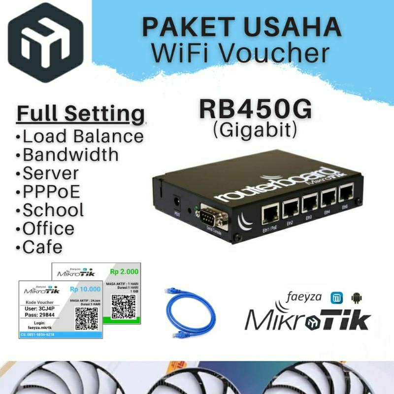 Jual MikroTik RB450G Full Setting Hotspot Voucher PPPoE Server Load Balance | Shopee Indonesia