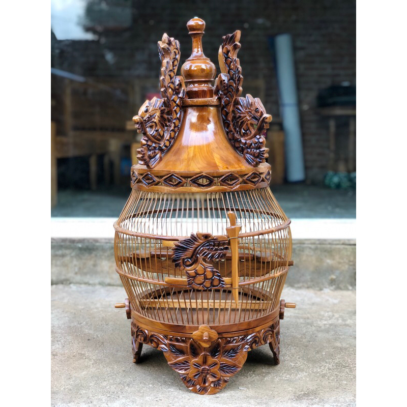 Jual Sabgkar Burung Perkutut, Sangkar Perkutut Ukir Naga, Sangkar Ukir ...