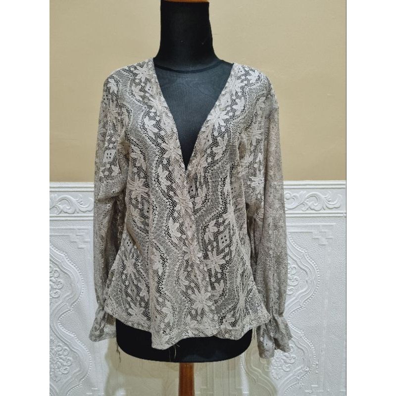 Jual LACE OUTER BRUKAT PENDEK WANITA MUSLIM KARDI CROP PENDEK | Shopee ...