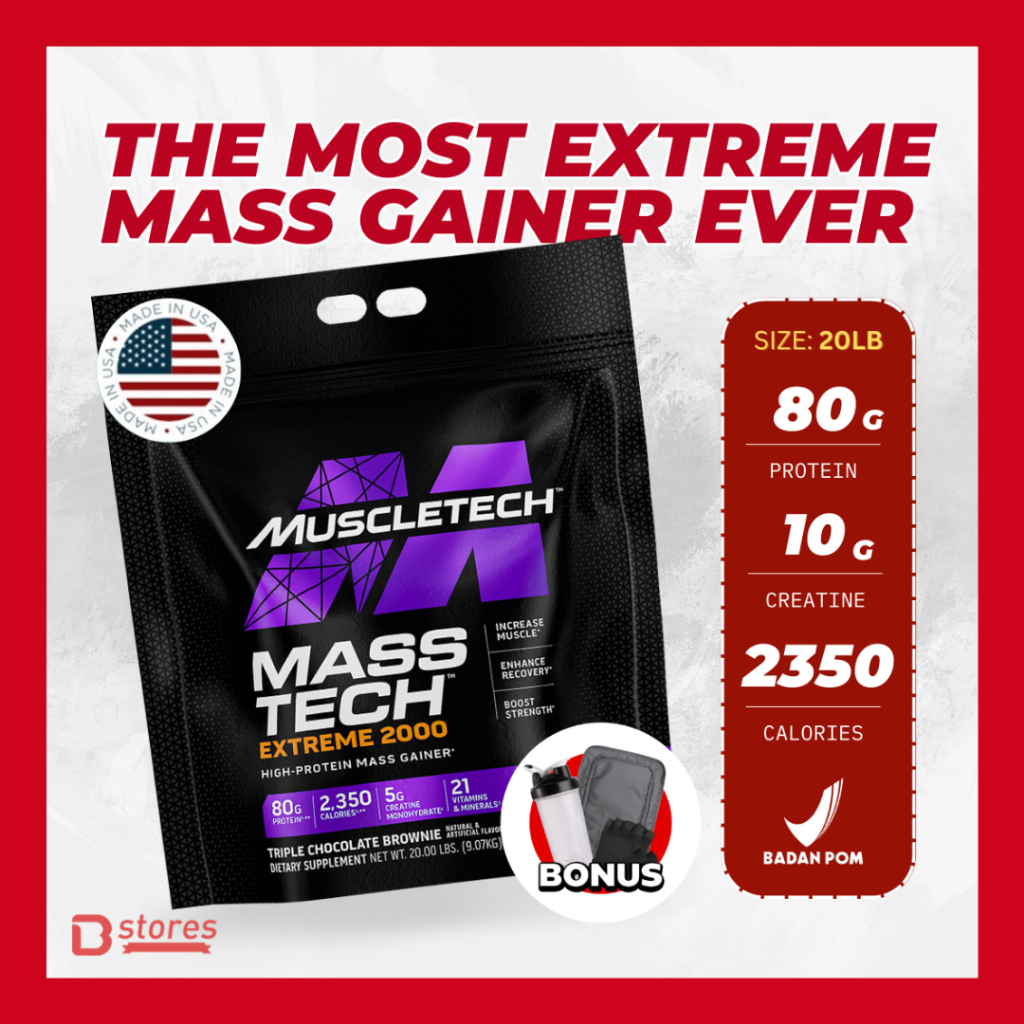 Jual Muscletech Masstech 20lb Mass Gainer Bstores | Shopee Indonesia