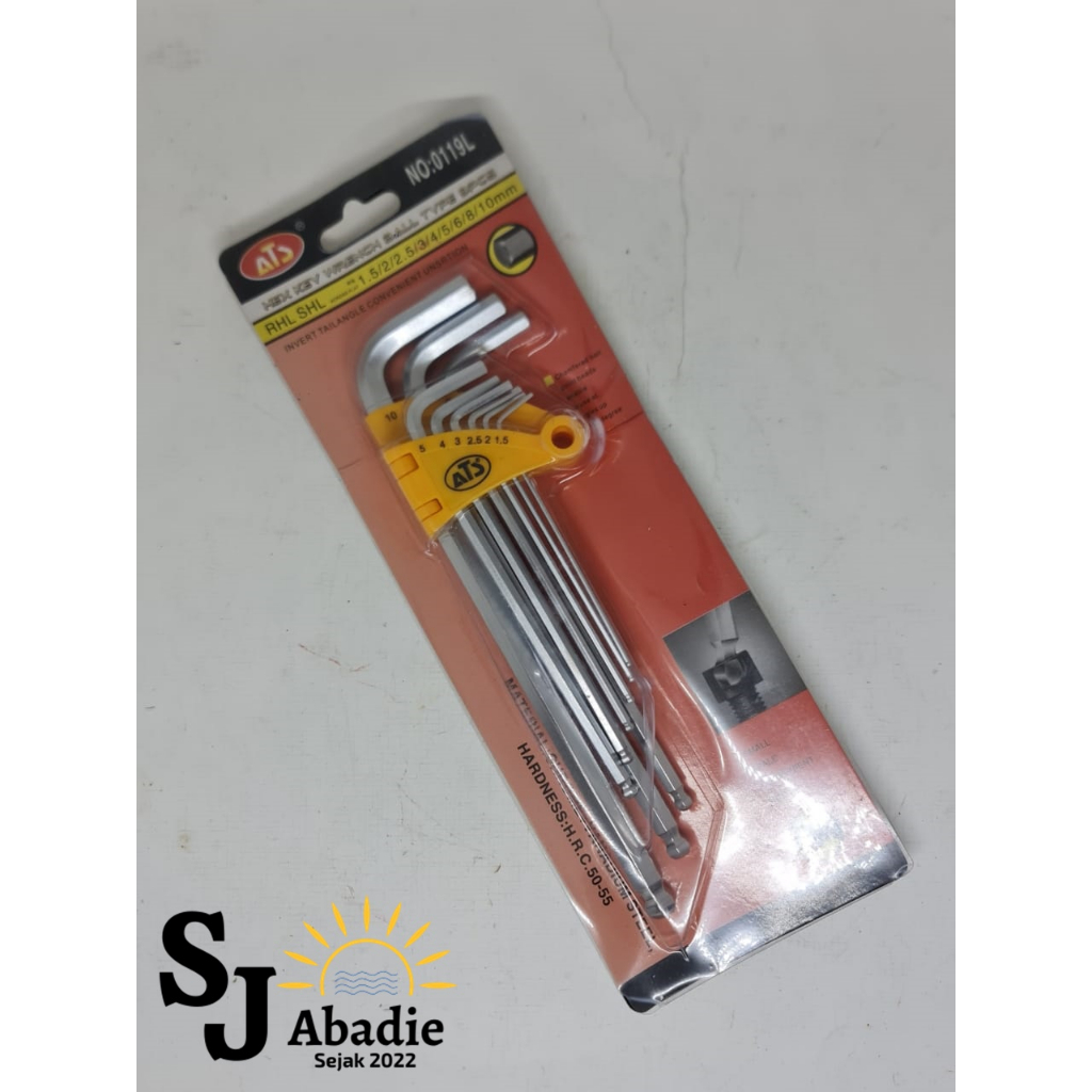 Jual (1 PCS) Kunci L / Hex Key Set Model Bintang ATS 9 Pcs 1,5 - 10mm ...
