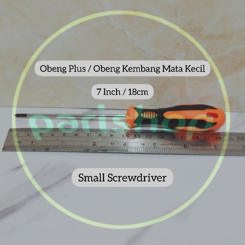 Jual Obeng plus obeng kembang mata kecil 4 inch gagang karet | Shopee ...