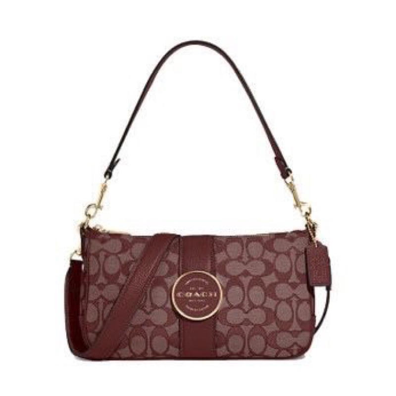 Jual COACH C8306 LONNIE BAGUETTE IN SIGNATURE JACQUARD WINE SZ ...