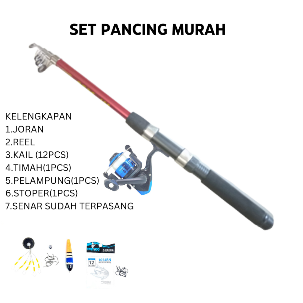 Jual Set Pancing Murah Joran 150cm SIAP PAKAI KOMPLIT | Shopee Indonesia