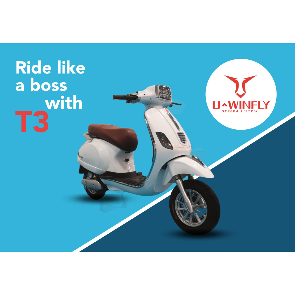 Jual Motor Listrik Vespa UWINFLY T3 Scooter Matic Garansi | Shopee ...