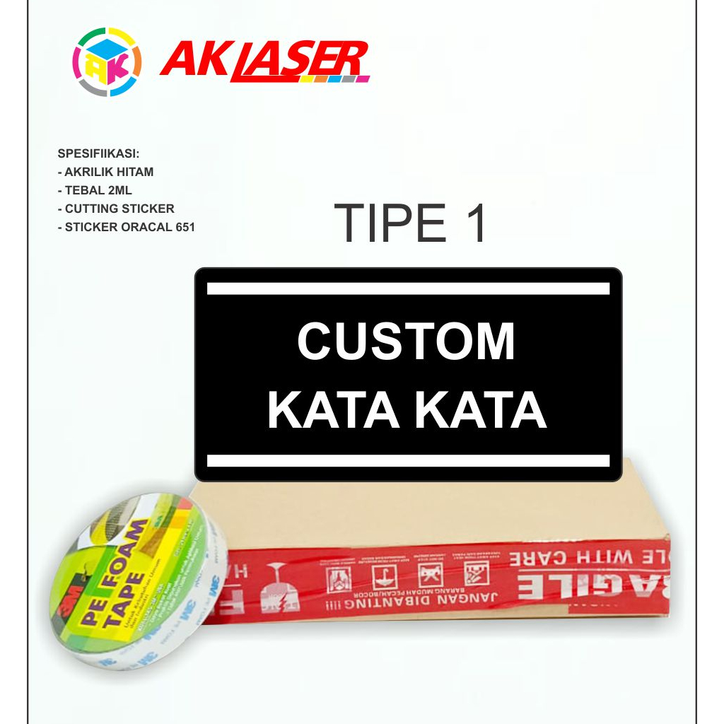 Jual Custom Acrylic Hitam Tulisan / Kata Kata Tipe 1 Akrilik Signage ...