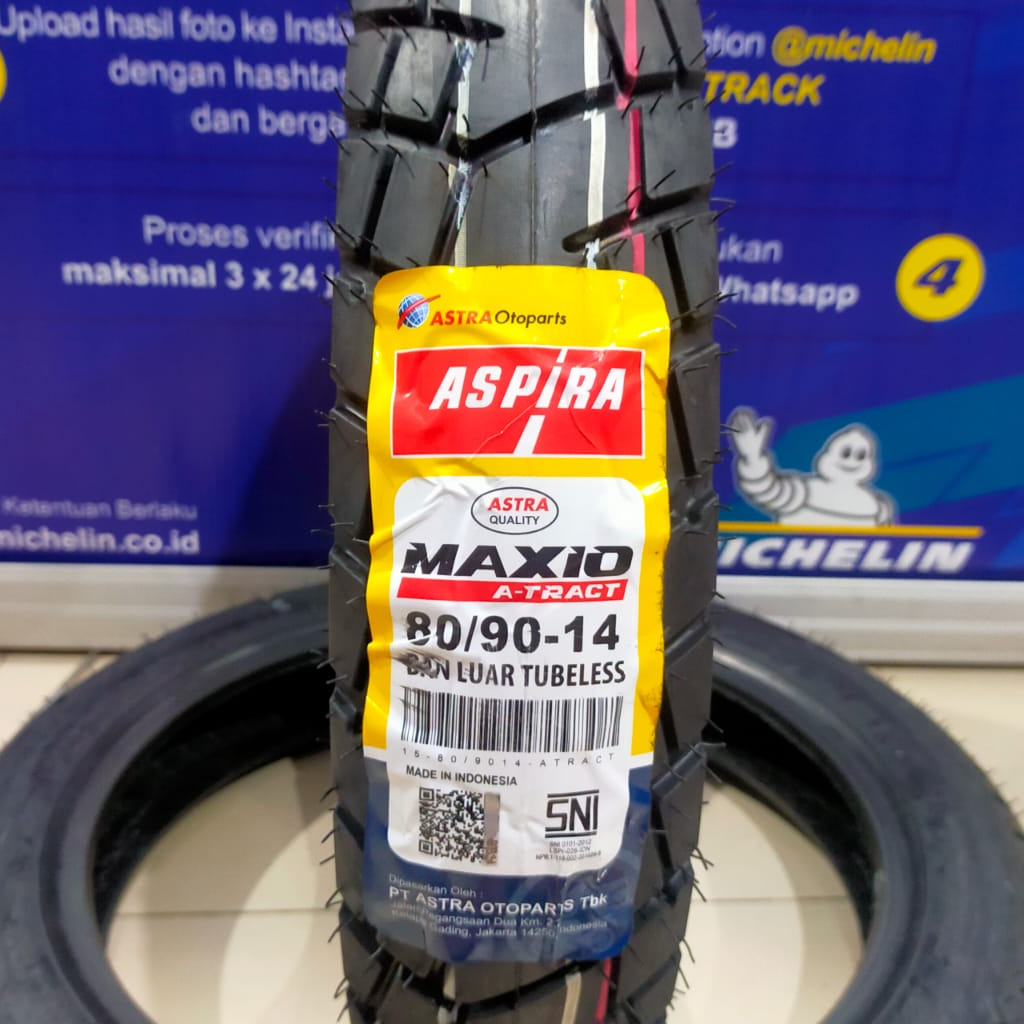 Jual Ban aspira maxio SPR 38 TL 80 / 90 -14 TUBLESS untuk matik Ban honda | Shopee Indonesia