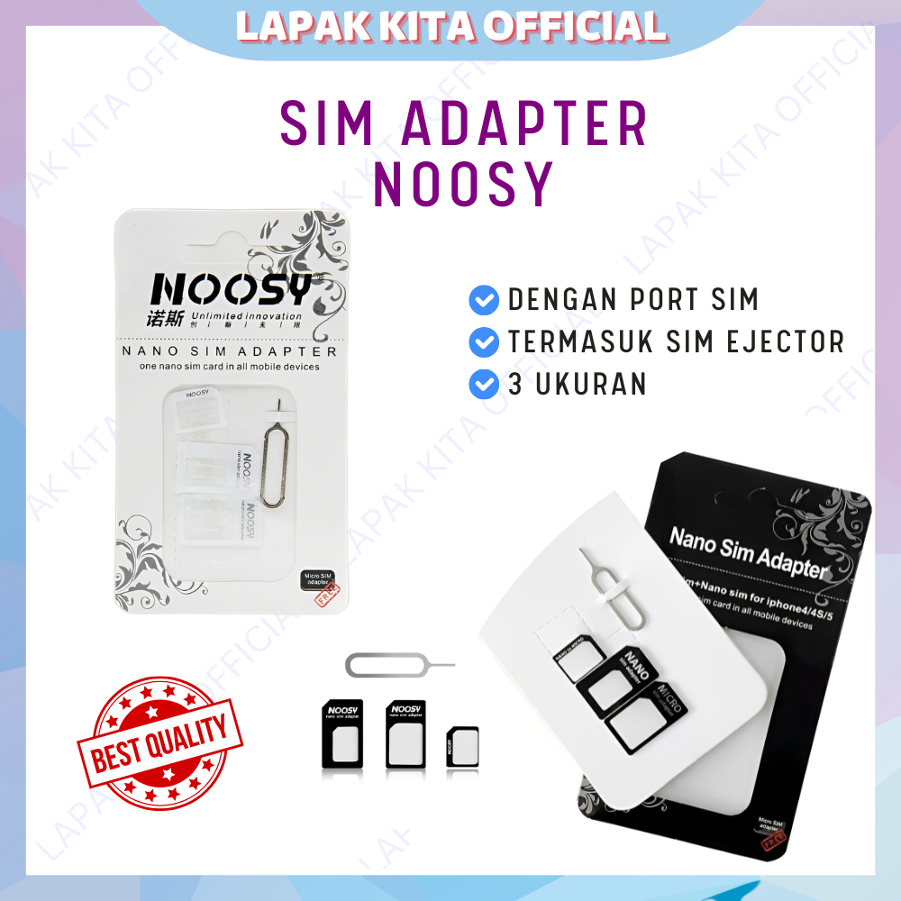 Jual Sim adapter ejector 1 set nano micro sim card tempat kartu NOOSY ...