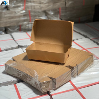 Jual (100 PCS) Paper Lunch Box Kotak Makan Ukuran M 16x9x5 cm (Lunchbox ...
