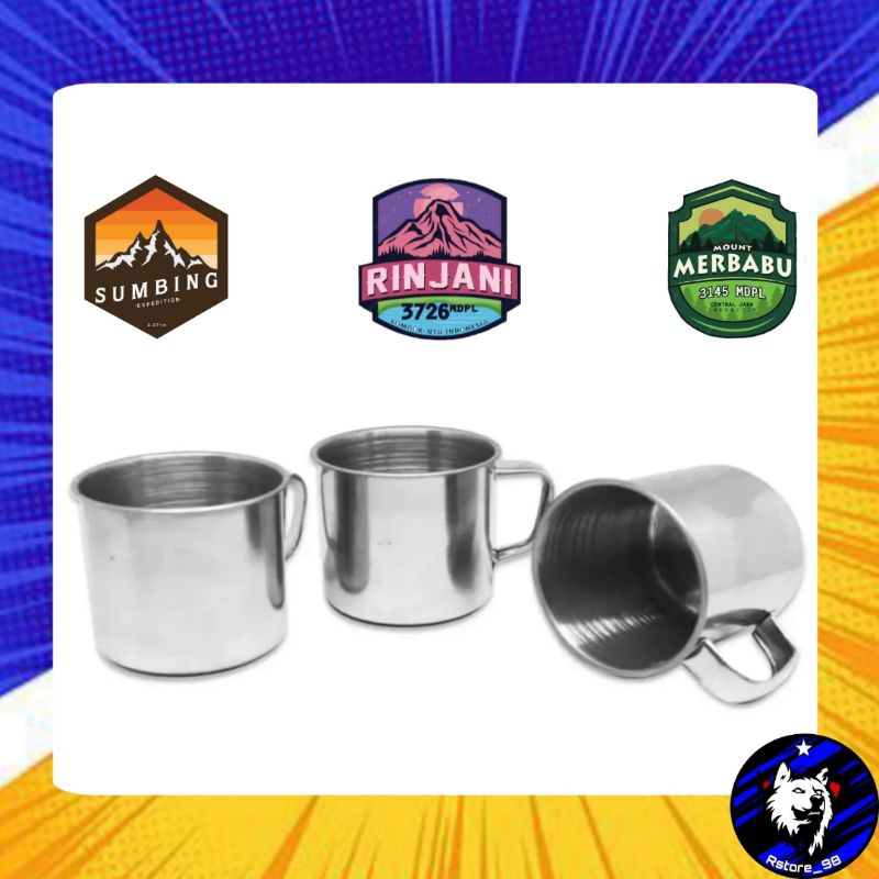 Jual Mug Stainless steel Teh Kopi serbaguna Motif Gunung Hiking ...