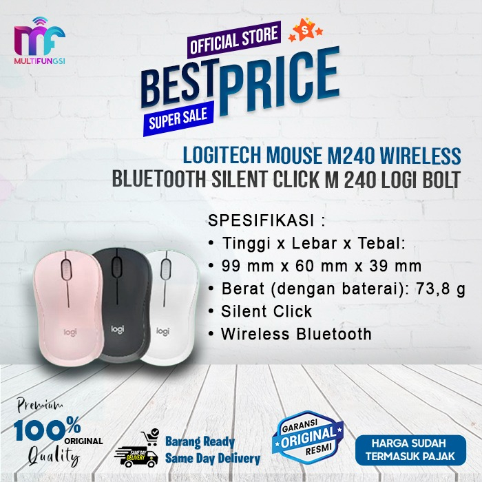 Jual Logitech M240 Mouse Wireless Bluetooth Silent Click M-240 | Shopee ...