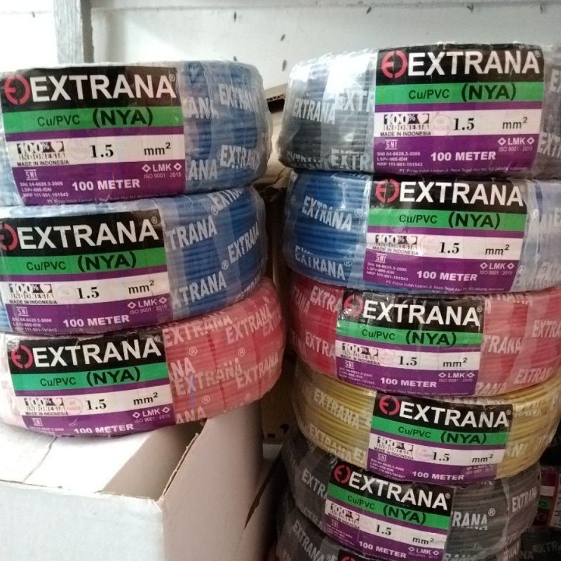 Jual Extrana kabel NYA 1x1.5mm 100 meter/kabel kawat tunggal extrana 1 ...