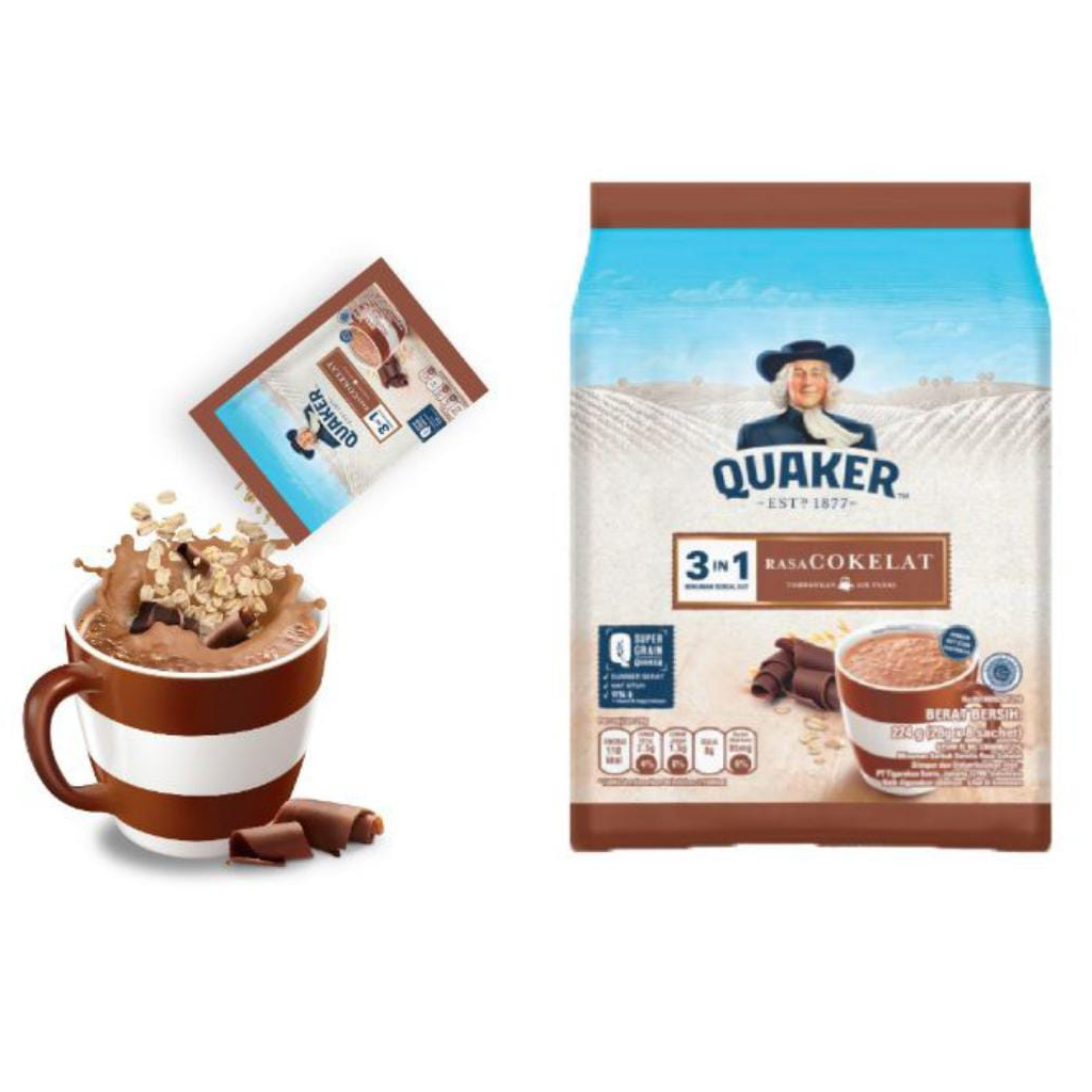 Jual SALE !!! Quaker 3 in 1 Chocolate 224 GRAM Vanila 224 GRAM Berry ...