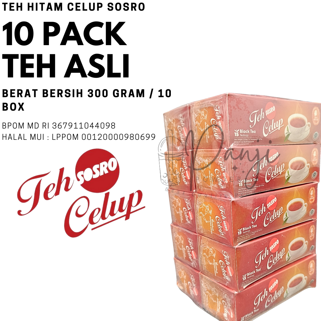 Jual TEH SOSRO CELUP ISI 15 / 1 PACK ISI 10 BOX TEH CELUP SOSRO ISI 15 ...
