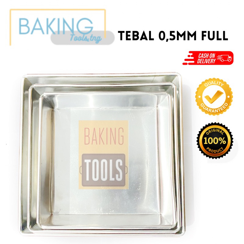 Jual loyang kue / loyang bolu / loyang persegi 24,22,20,18 Tinggi 7cm ...