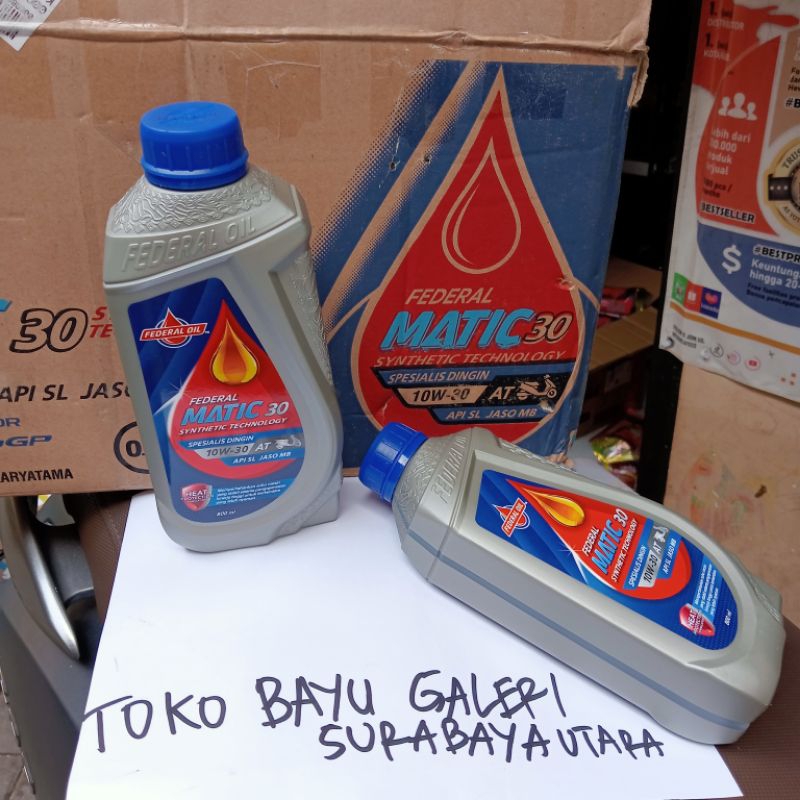 Jual Oli Federal Matic 800ml 10W-30 Synthetic Technologi API SL JASO MB ...