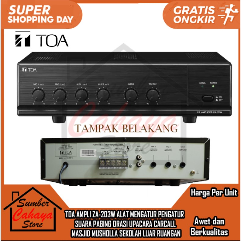Jual Toa Ampli Za 230w Alat Mengatur Pengatur Penguat Suara Paging Orasi Upacara Carcall Masjid ...