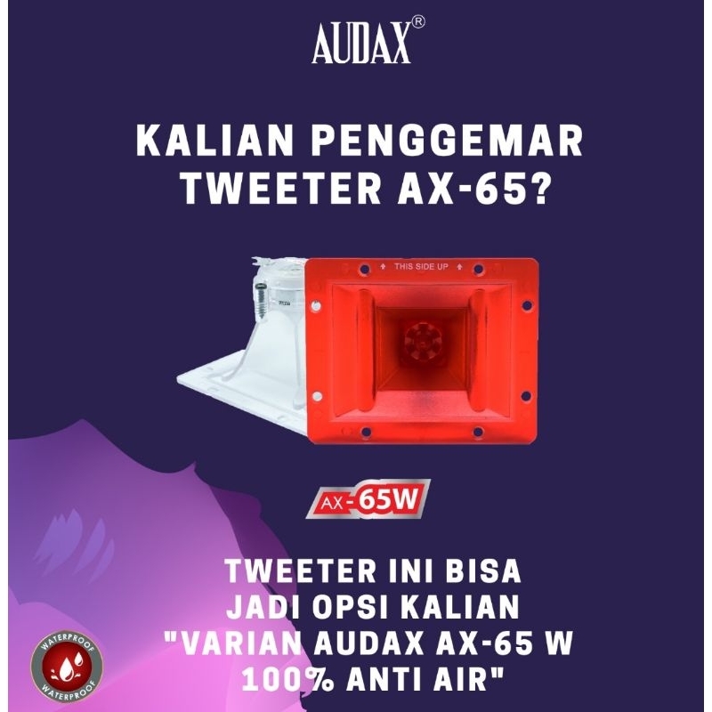 Jual AUDAX AX 65 W MERAH WATERPROOF TAHAN AIR TWEETER WALET ORIGINAL ...