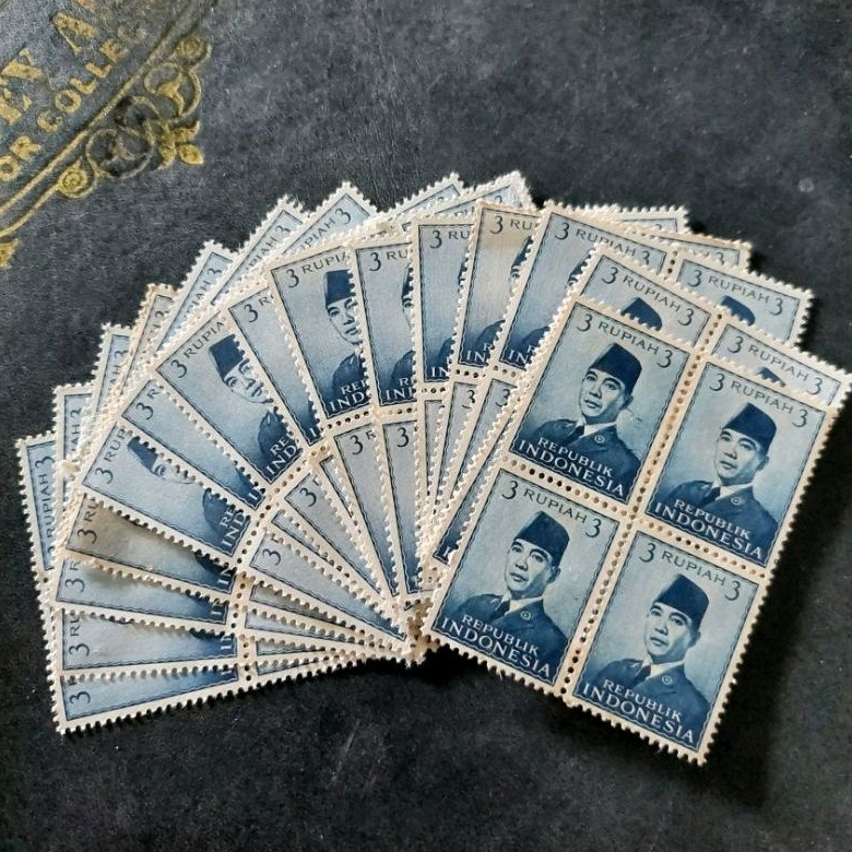 Jual 4 lbr PERANGKO INDONESIA Rp.3 SERI SOEKARNO | Shopee Indonesia