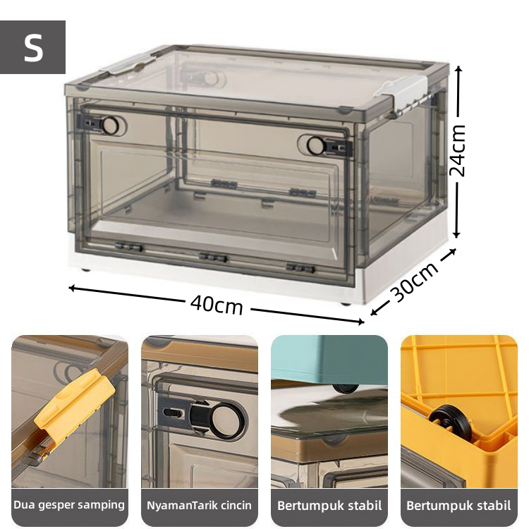 Jual Transparan Storage box Serbaguna kotak penyimpanan plastik Buku ...