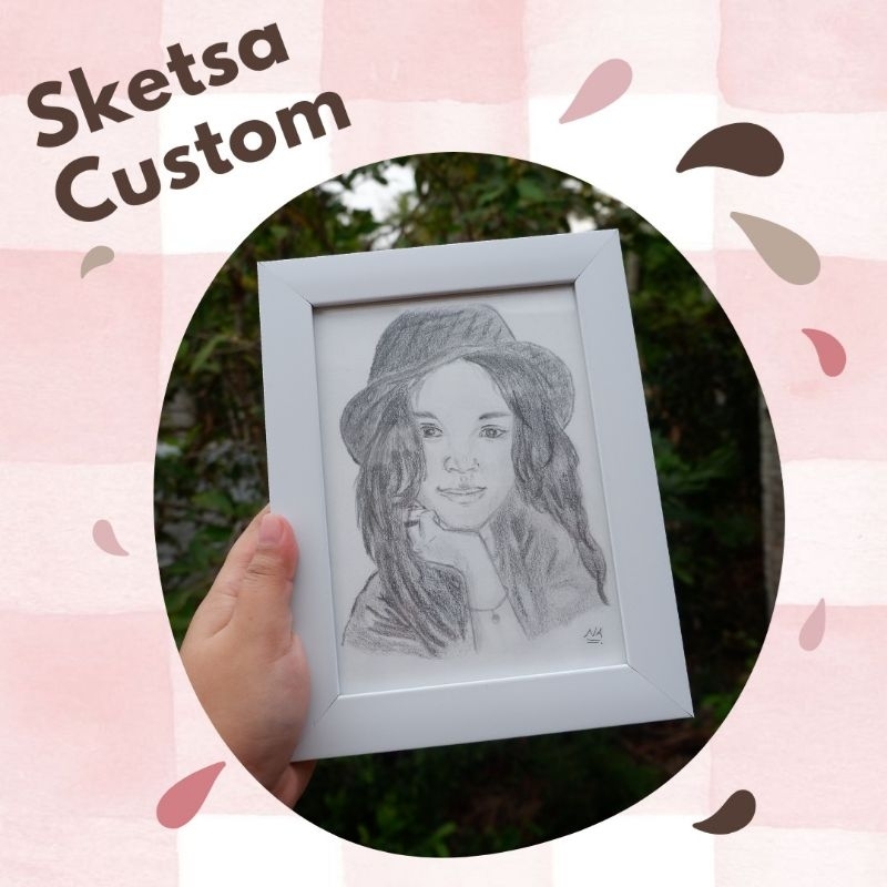 Jual Custom Sketsa Black White dengan Frame Bingkai ukuran 5R | Shopee ...