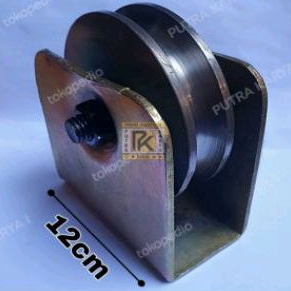 Jual roda pagar besi super jumbo 12 cm rel bulat (U) | Shopee Indonesia