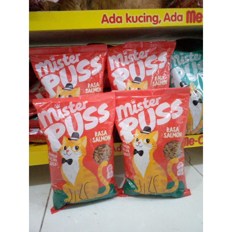 Jual ( paket 10pcs ) Makanan kucing Mister puss adult salmon 500gr ...
