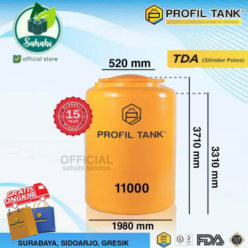 Jual Tandon Air / Tangki Air / Toren Air Murah PROFIL TANK Ukuran 11000 ...