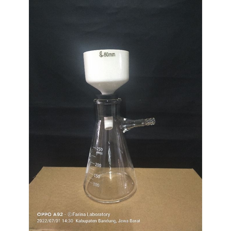 Jual Filtering Flask 250ml Pyrex plus Buchner Funnel 80mm | Shopee ...