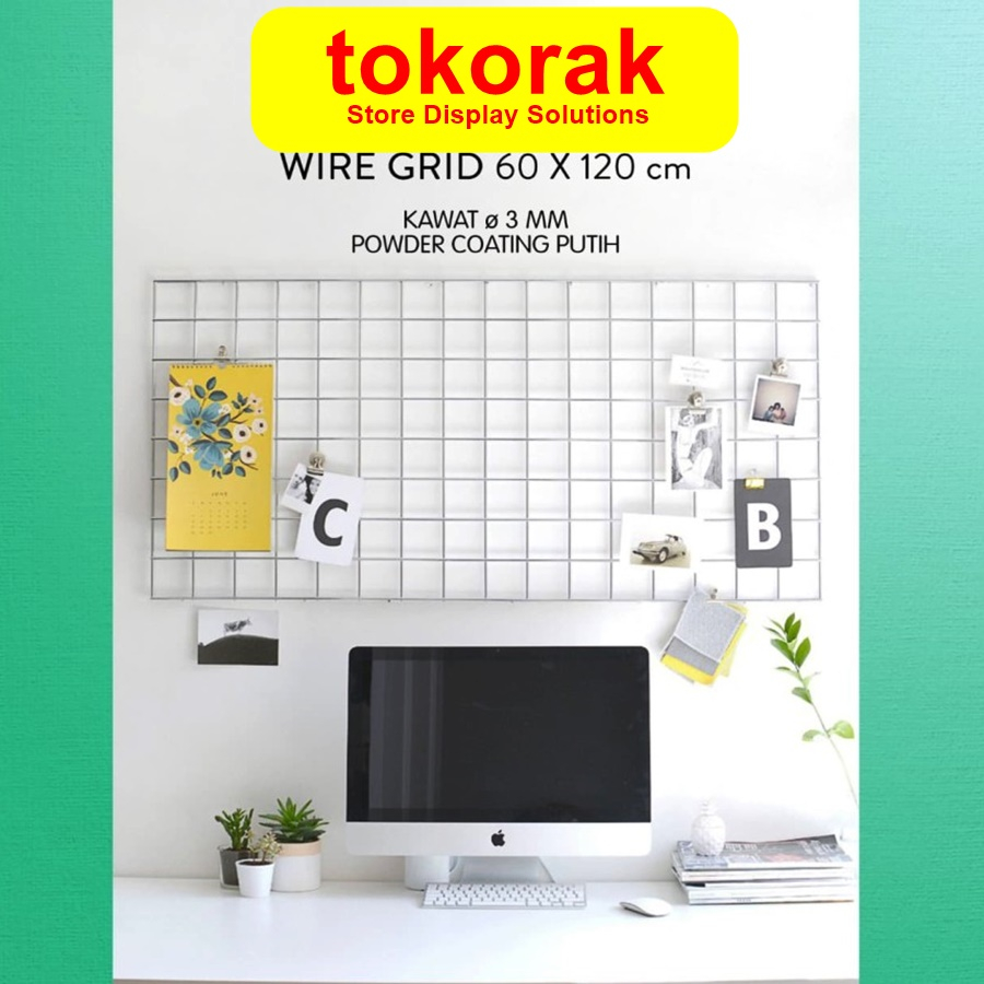 Jual WIREMESH GRID 60 X 120 CM TB DISPLAY DEKORASI PAJANGAN RAM DINDING ...