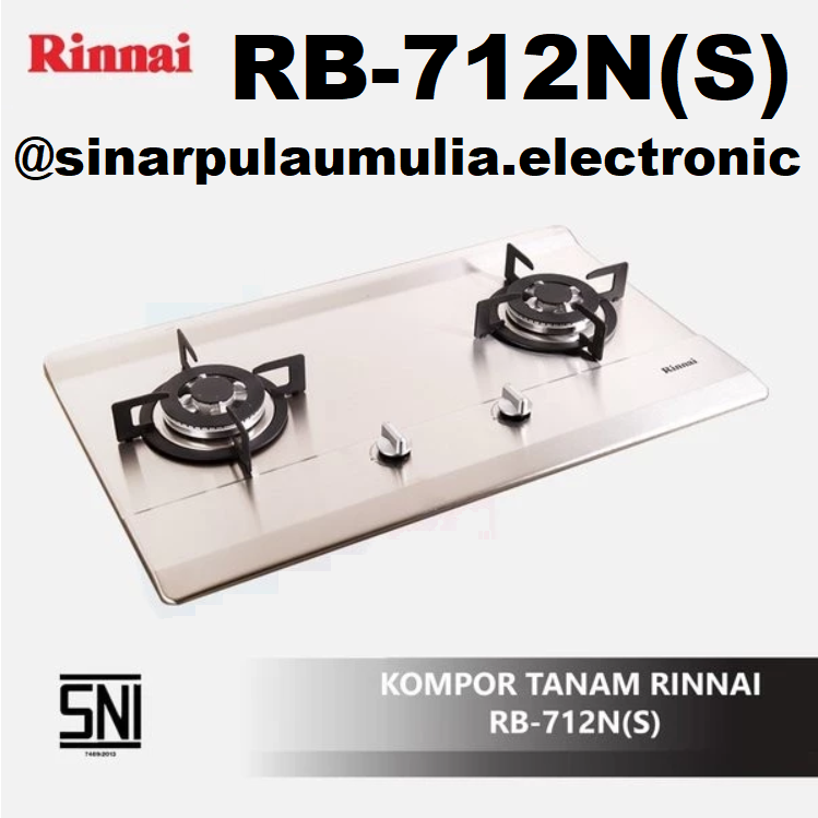 Jual Rinnai Kompor Tanam Stainless 2 Tungku - RB-712N(S) / RB712NS / RB ...