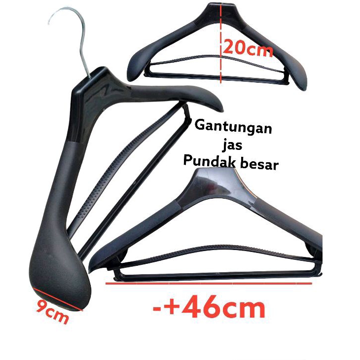 Jual hanger jas pundak besar dan pundak kecil jas stang 2 gantungan jas ...