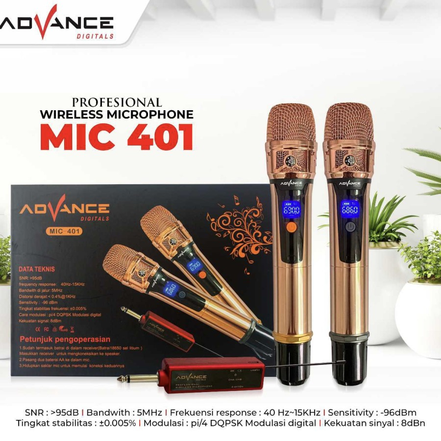 Jual Mic Wireless Advance Mic401 Mic202 mic201 mic203 mix karaoke ...
