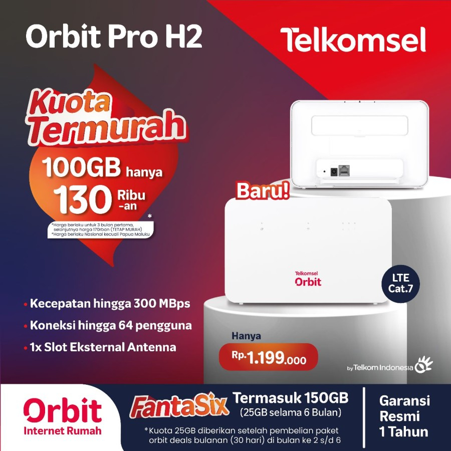 Jual MODEM ORBIT PRO H2 include kuota 150GB Telkomsel | Shopee Indonesia