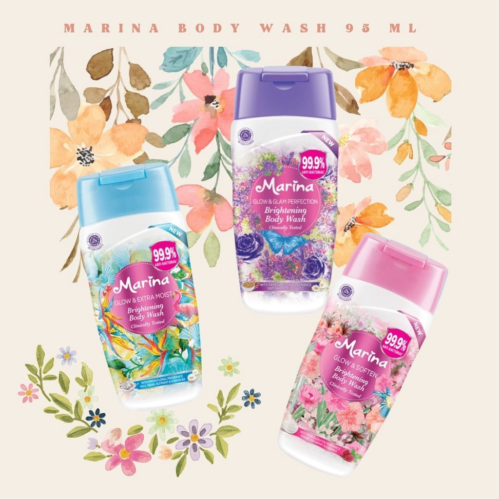 Jual MARINA Brightening Body Wash (Sabun Mandi Cair Botol) 95ML | Shopee Indonesia